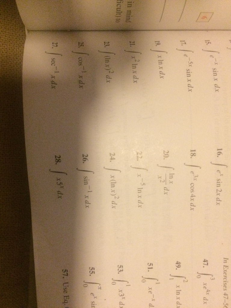 Solved integral e^-x sin x dx integral e^x sin 2x dx | Chegg.com Solved integral e^-x sin x dx integral e^x sin 2x dx | Chegg.com