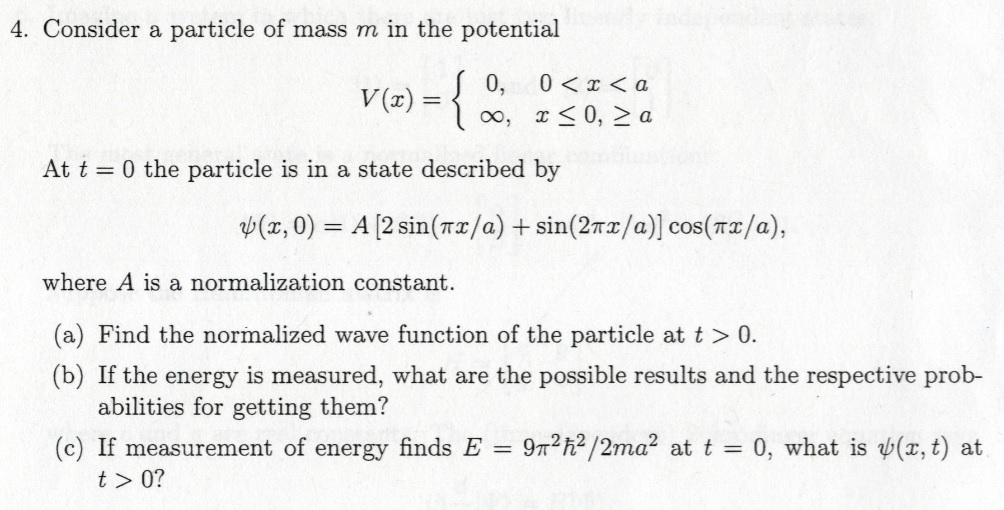 Solved 4. Consider a particle of mass m in the potential | Chegg.com