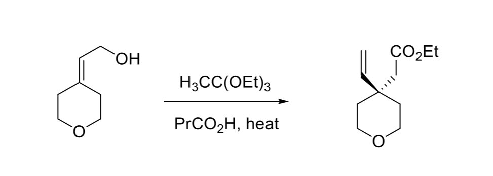 Solved CO2Et OH H3CC(OEt)3 PrCO2H, heat | Chegg.com