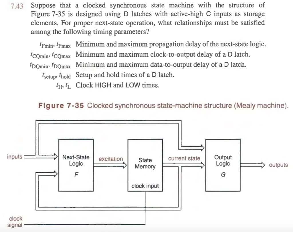Solved 7.43 Suppose that a clocked synchronous state machine | Chegg.com
