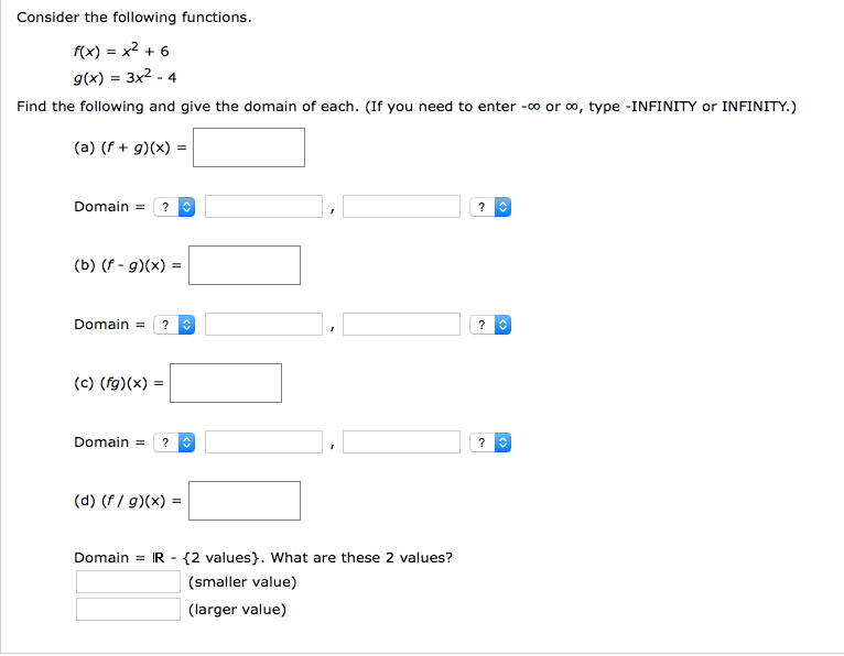 Solved Consider the following functions. F(x) = x^2 + 6 g(x) | Chegg.com