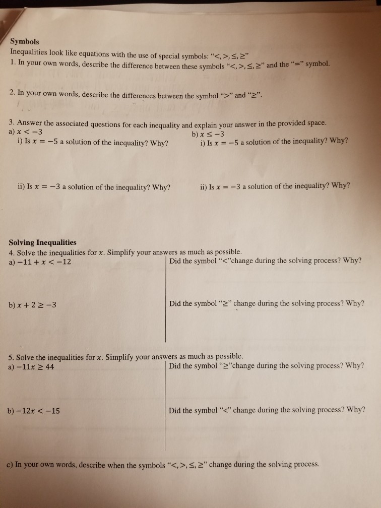 Solved Intermediate Algebra Solving Linear Inequalities And Chegg