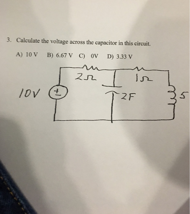 Solved Calculate the voltage across the capacitor in this | Chegg.com