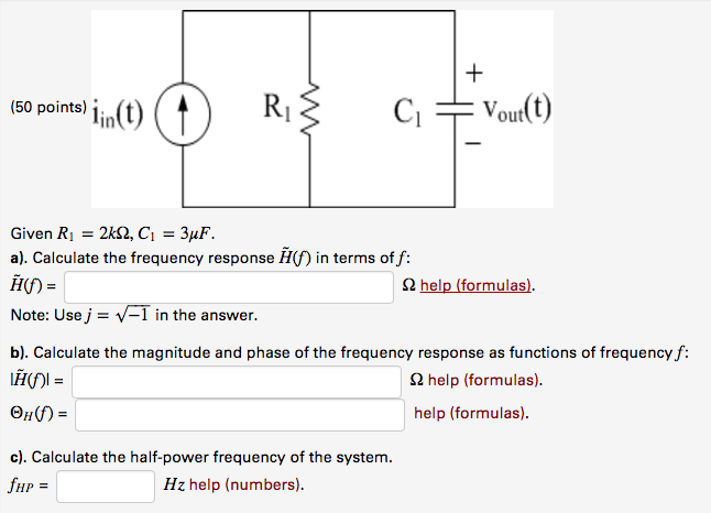 Solved Given R_1 = 2 k Ohm, C_1 = 3 mu F. a). Calculate | Chegg.com
