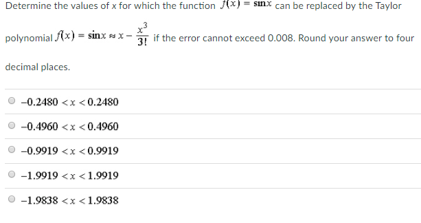 Solved Determine the values of x for which the function Jx) | Chegg.com