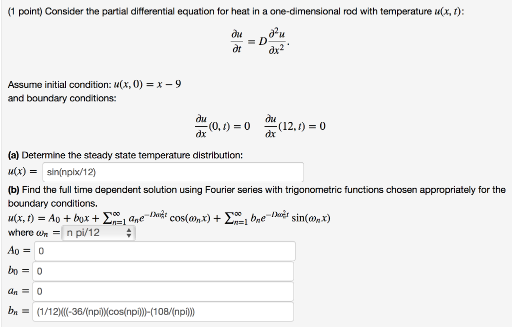 Solved Consider the partial differential equation for heat | Chegg.com
