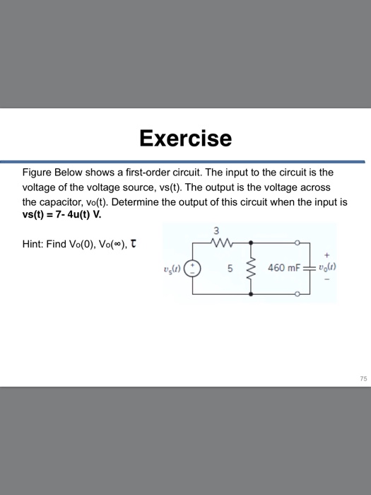 Solved Figure Below shows a first-order circuit. The input | Chegg.com