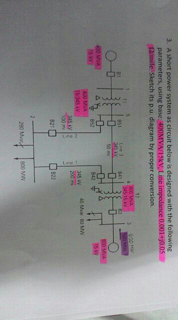 Solved A short power system as circuit below is designed | Chegg.com