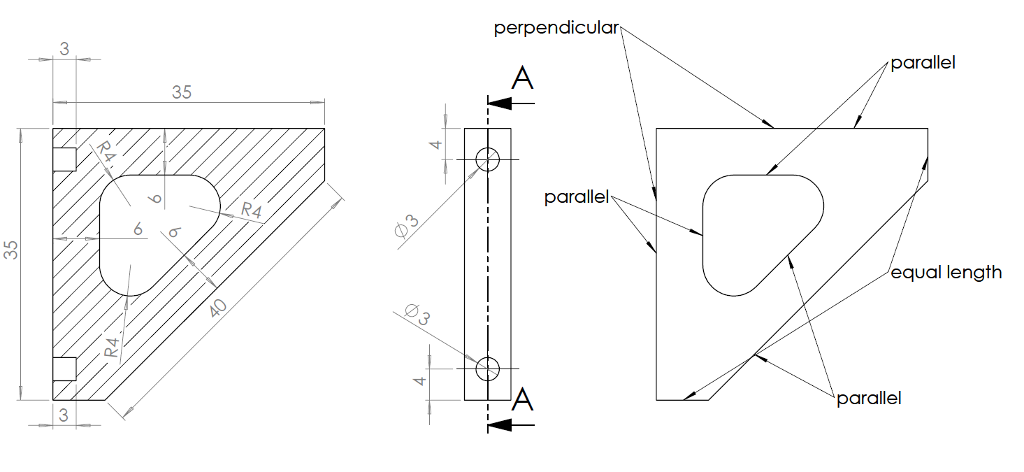 The drawings above shows an angle bracket made out of | Chegg.com