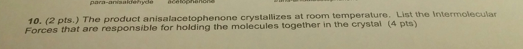 Solved The product anisalacetophenone crystallizes at room | Chegg.com