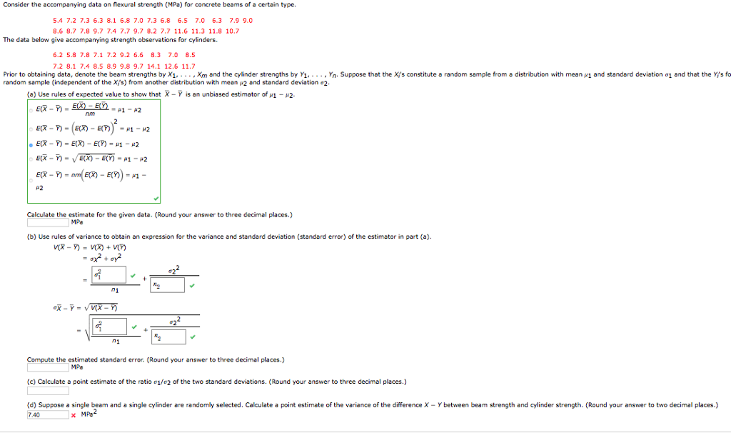 Solved Consider the accompanying data on flexural strength | Chegg.com