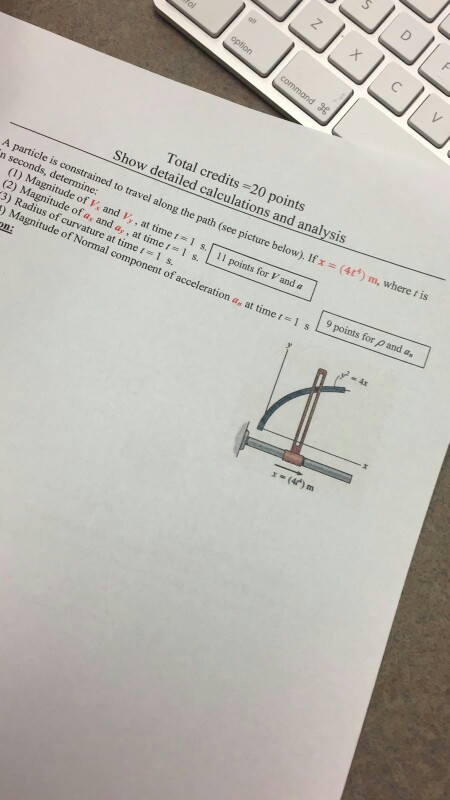 Solved A particle is constrained to travel along the path | Chegg.com