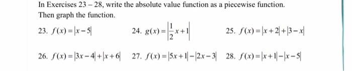 Solved In Exercises 23 - 28, write the absolute value | Chegg.com