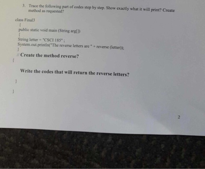 Solved Trace the following part of codes step by step. Show | Chegg.com