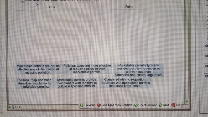 Solved True False 0 0 Marketable permits typically achieve | Chegg.com