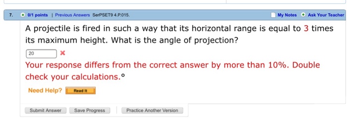 Solved A projectile is fired in such a way that its | Chegg.com