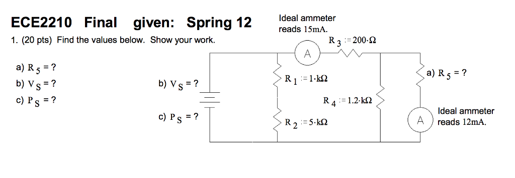 Solved ECE2210 Final given: Spring 12 1. (20 pts) Find the | Chegg.com