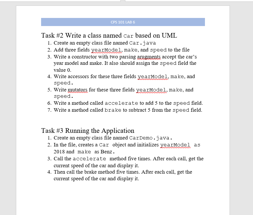 Solved Cps 101 Lab 6 Cps 101 Lab 6 Lab Objectives Task 1