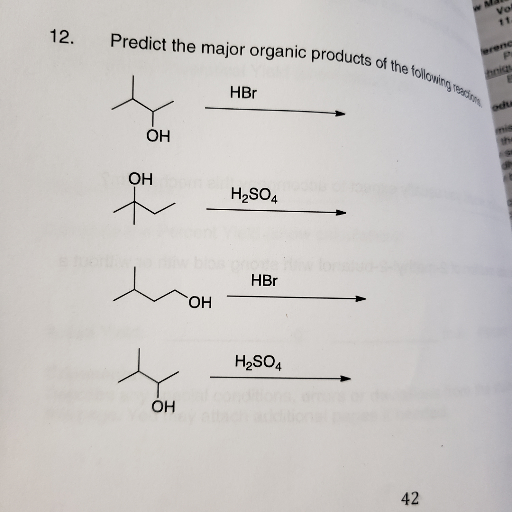 Solved dvo 12. Predict the major organic products of thef | Chegg.com