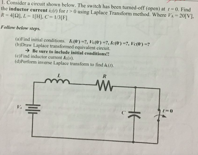 Solved I. Consider a circuit shown below. The switch has | Chegg.com