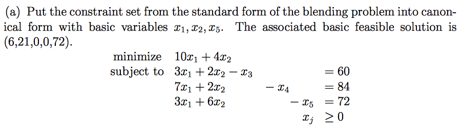 Solved (a) Put the constraint set from the standard form of | Chegg.com