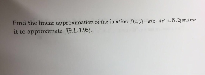 Solved Find the linear approximation of the function | Chegg.com