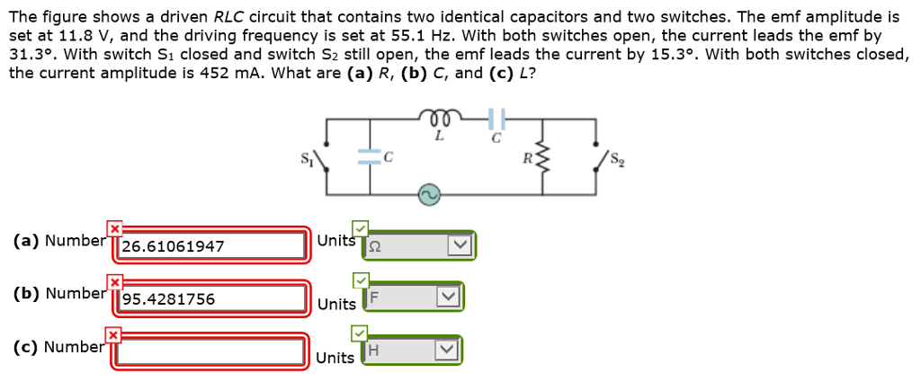 Solved The figure shows a driven RLC circuit that contains | Chegg.com