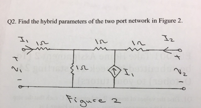 Solved Find the hybrid parameters of the two port network in | Chegg.com