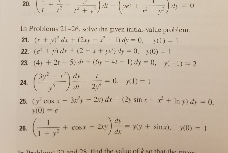 Solved In Problems 21-26, solve the given initial-value | Chegg.com