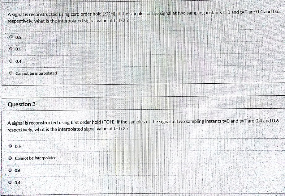 Solved A signal is reconstructed using zero order hold ZOH). | Chegg.com