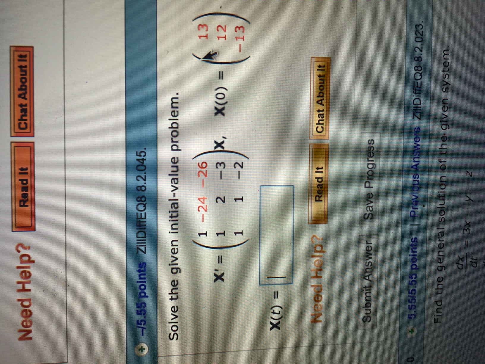 Solved Solve The Given Initial Value Problem X 1 24 