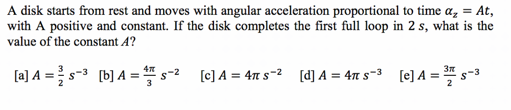 Solved A disk starts from rest and moves with angular | Chegg.com