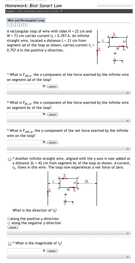 A rectangular loop of wire with sides H = 22 cm and W | Chegg.com A rectangular loop of wire with sides H = 22 cm and W | Chegg.com