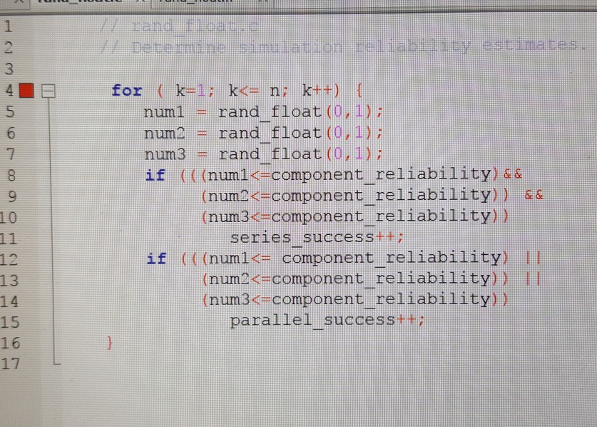 Solved main.c x rand float.c x rand float.h x Determine | Chegg.com