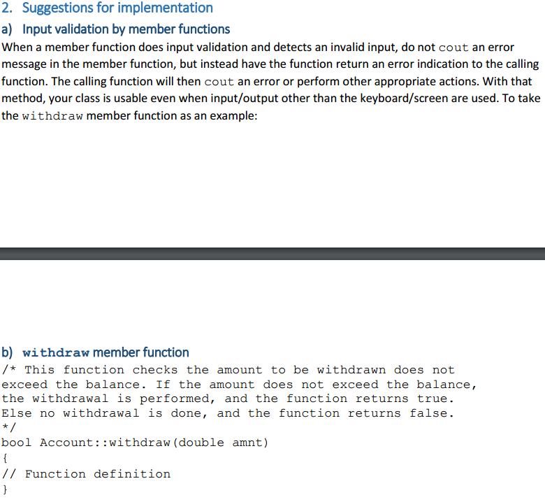 Solved Design a bank account class named Account that has | Chegg.com
