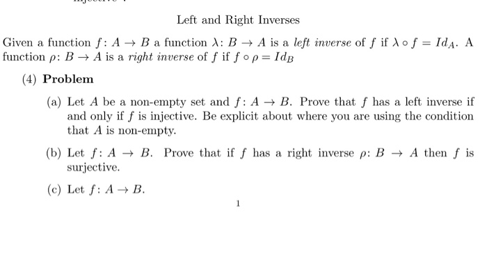 Solved Given a function f : A rightarrow B a function lambda | Chegg.com