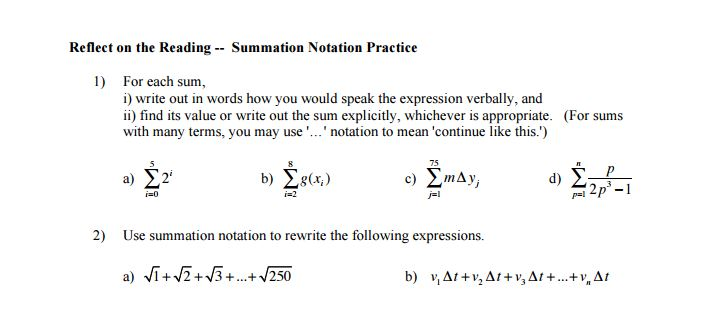 Solved A Convenient and Compact Way to Write a Sum: | Chegg.com