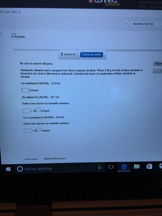 Solved Methanol, ethanol, and n-propanol are three common | Chegg.com