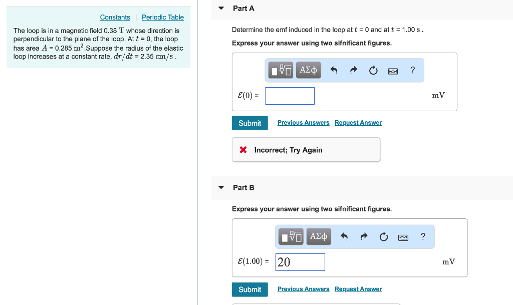 Solved Part A Constants Periodic Table Determine the emf | Chegg.com