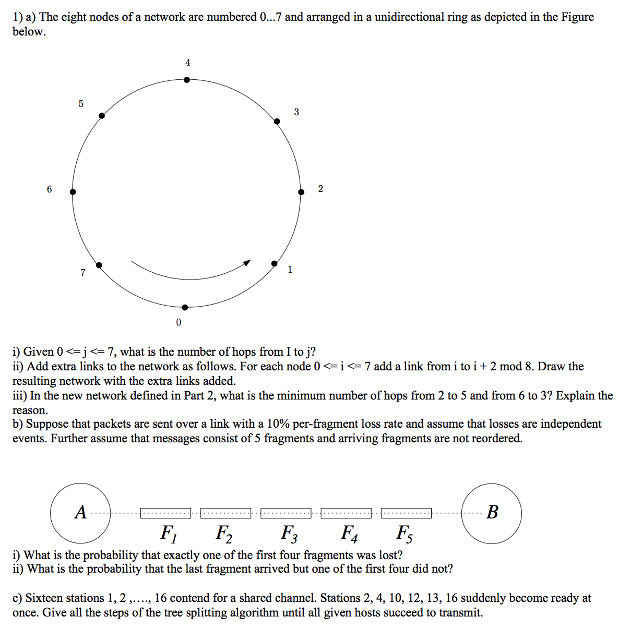 The eight nodes of a network are numbered 0...7 and | Chegg.com