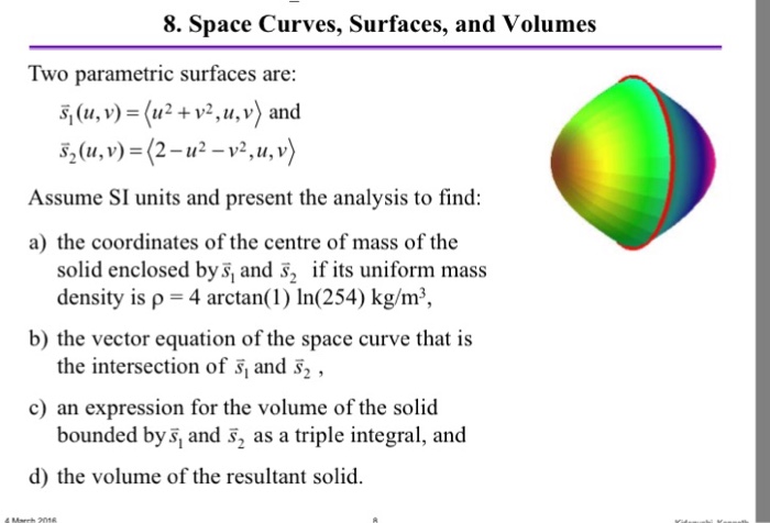 Solved Two parametric surfaces are: s_1(u, v) = and | Chegg.com