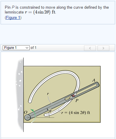 Solved Pin P is constrained to move along the curve defined | Chegg.com