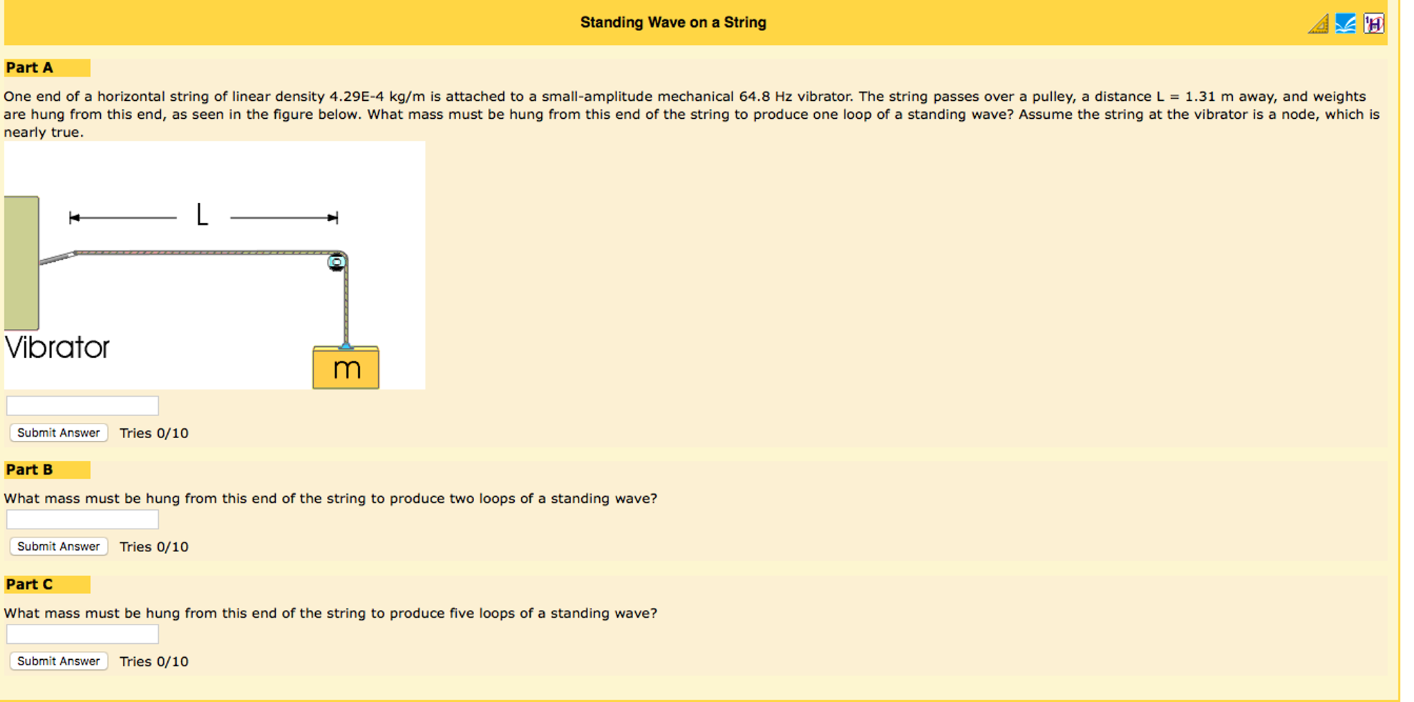 Solved One end of a horizontal string of linear density | Chegg.com