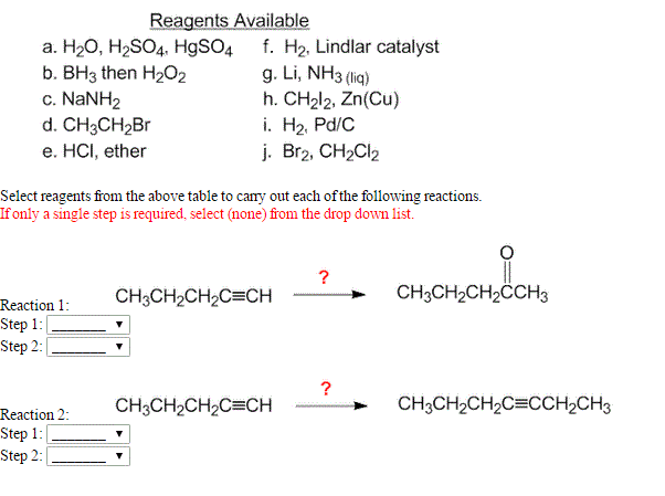 Select reagents from the above table to carry out | Chegg.com Select reagents from the above table to carry out | Chegg.com