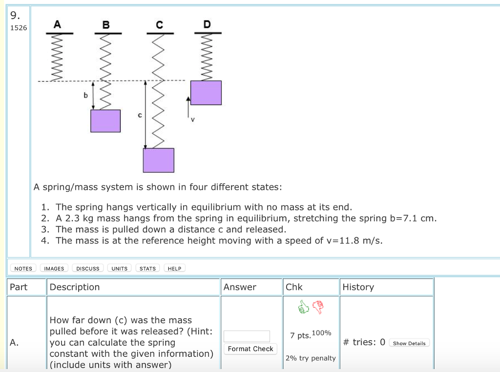Solved 9. 1526 www. www. ofwa, A spring/mass system is shown | Chegg.com
