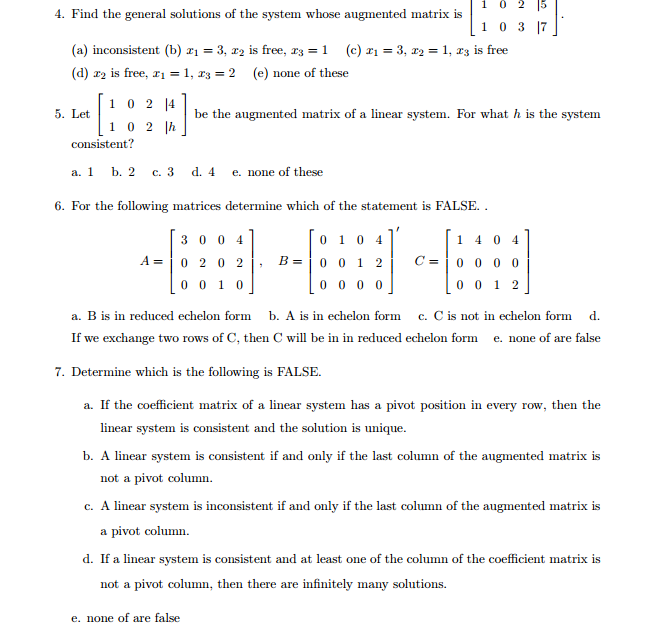 Solved 1 0 2 15 4. Find the general solutions of the system | Chegg.com