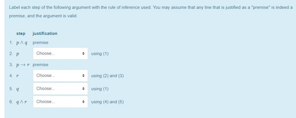 Solved Label each step of the following argument with the | Chegg.com