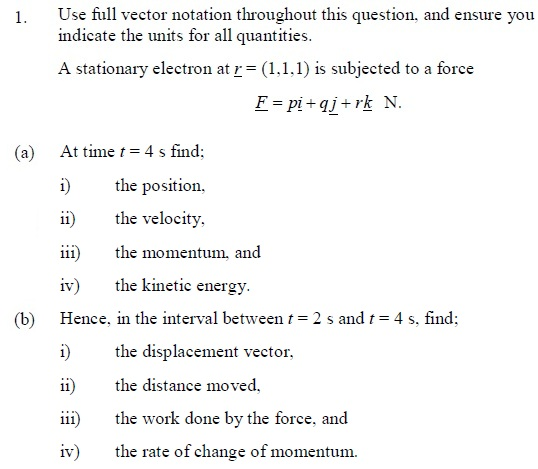 Solved Use full vector notation throughout this question, | Chegg.com