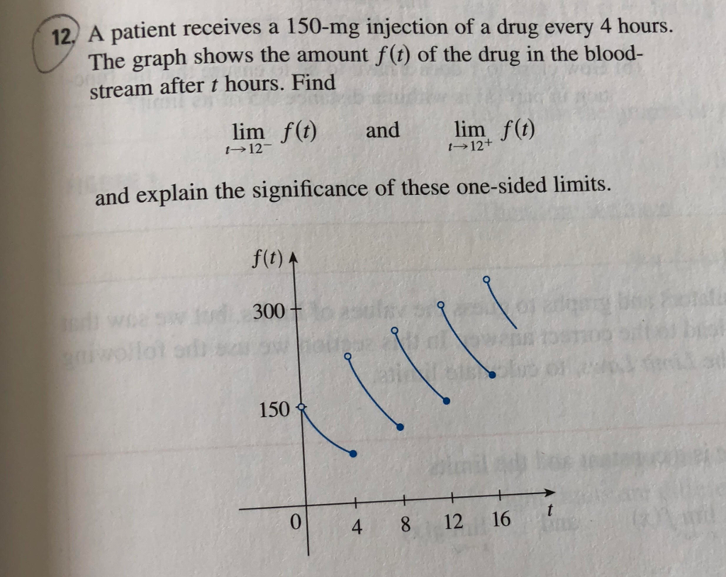 Solved 12 A patient receives a 150-mg injection of a drug | Chegg.com