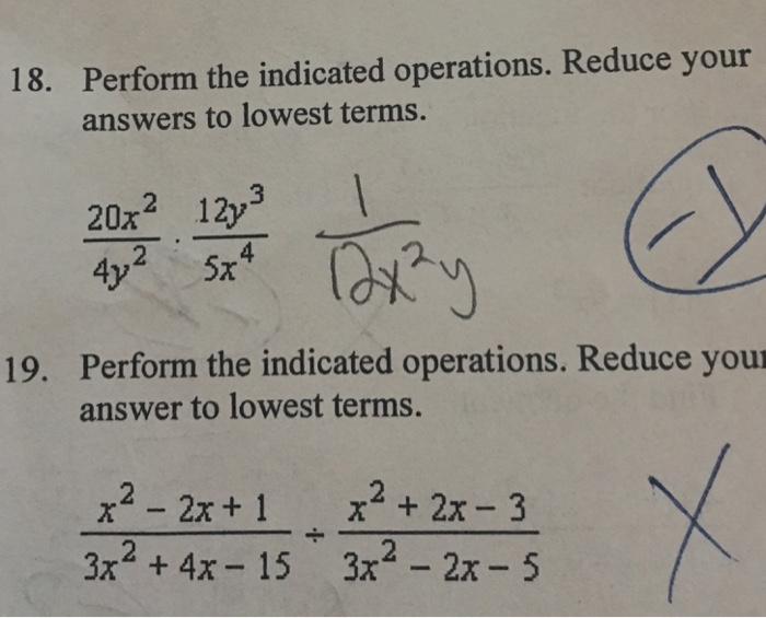 Solved Perform the indicated operations. Reduce your answers | Chegg.com